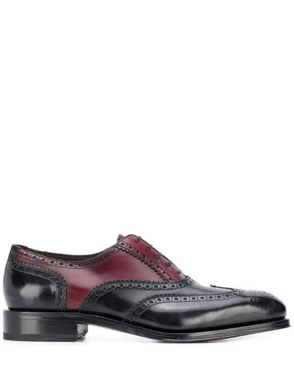 Salvatore Ferragamo Laced Brogues Vintage Salvatore Ferragamo Black Lace Up Oxford Brogue Flat  main image 4