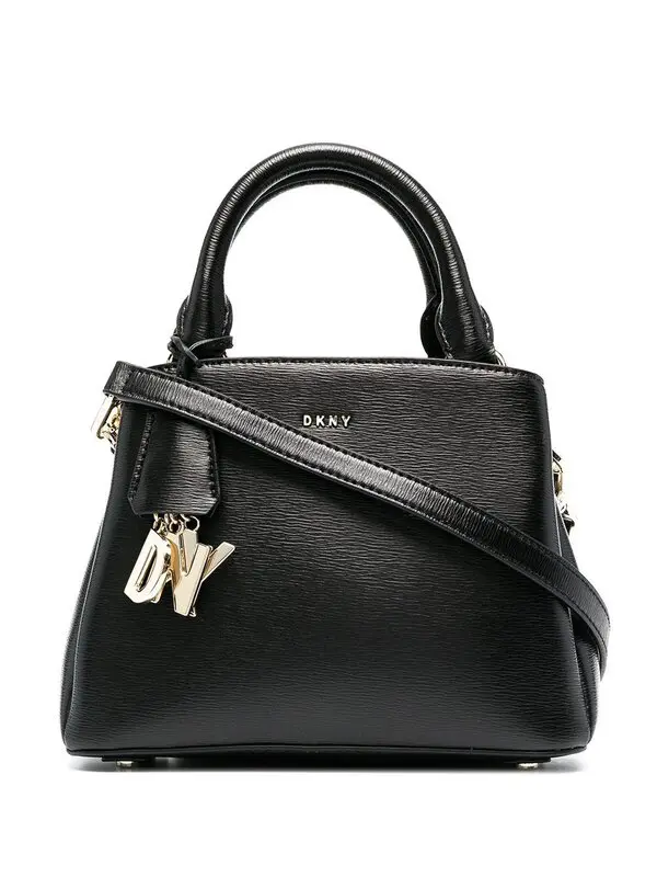 Dkny Paige Logo-charm Crossbody-bag - Black