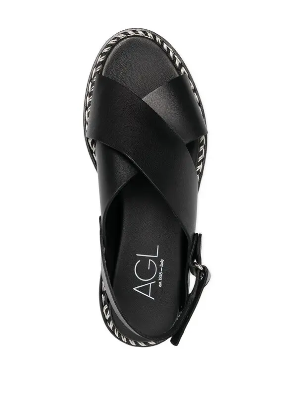 Agl Marta Criss-cross Sandals - Black