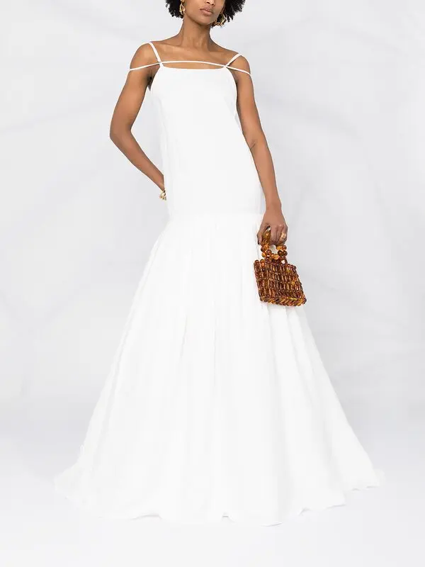 Jacquemus Spaghetti-Strap Drop-Waist Dress In Neutrals - 68% Off |  Editorialist