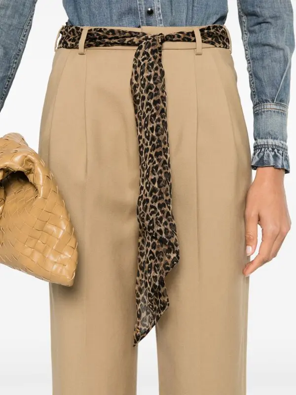 Saint Laurent Pleated Trousers - Neutrals