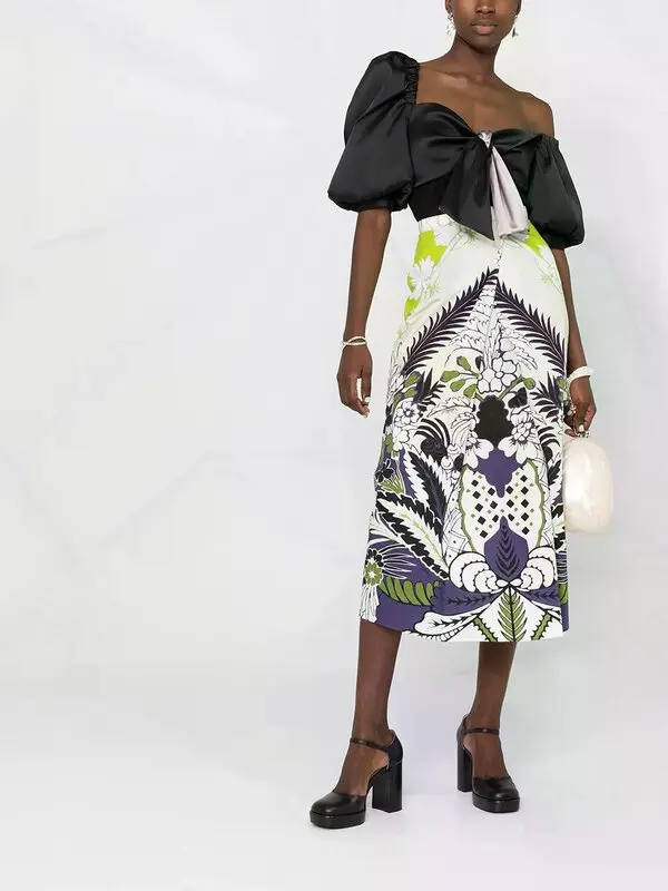 Valentino Garavani World Arazzo Print Midi Skirt