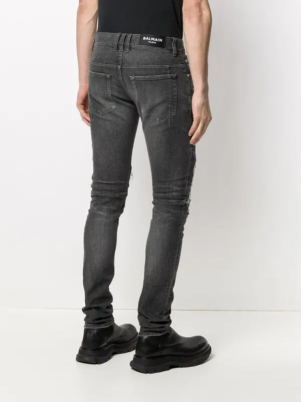 Balmain Ripped Detailing Slim-fit Jeans