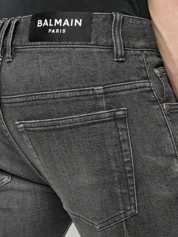 Balmain Ripped Detailing Slim-fit Jeans