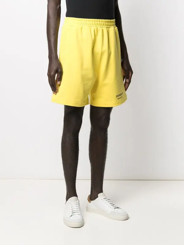 DONDUP Logo Print Cotton Track Shorts