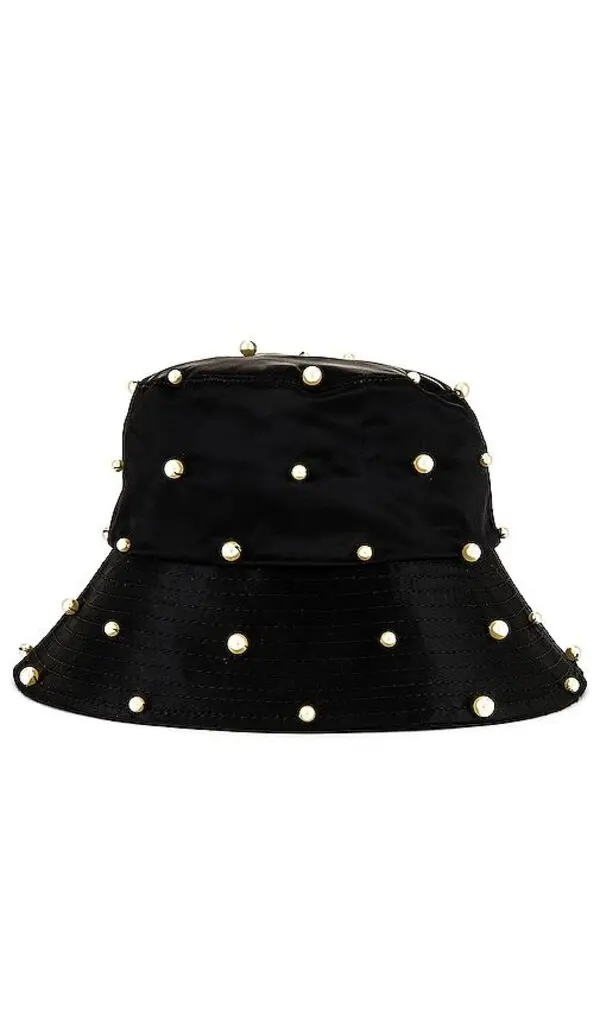 Jennifer Behr Mallorie Pearled Bucket Hat In Black In Black  display picture 2