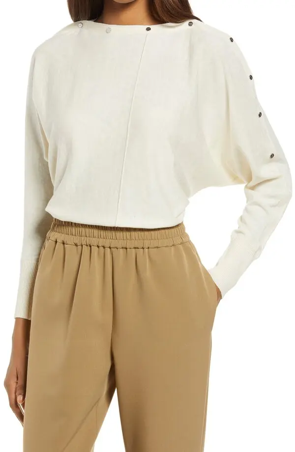 ALLSAINTS Elle Snap Detail Sweater