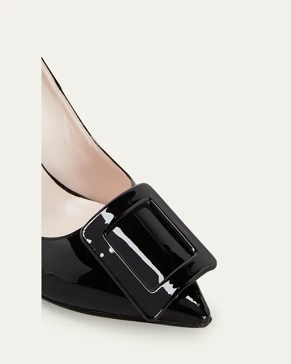 ROGER VIVIER 65mm Patent Leather Buckle Pumps