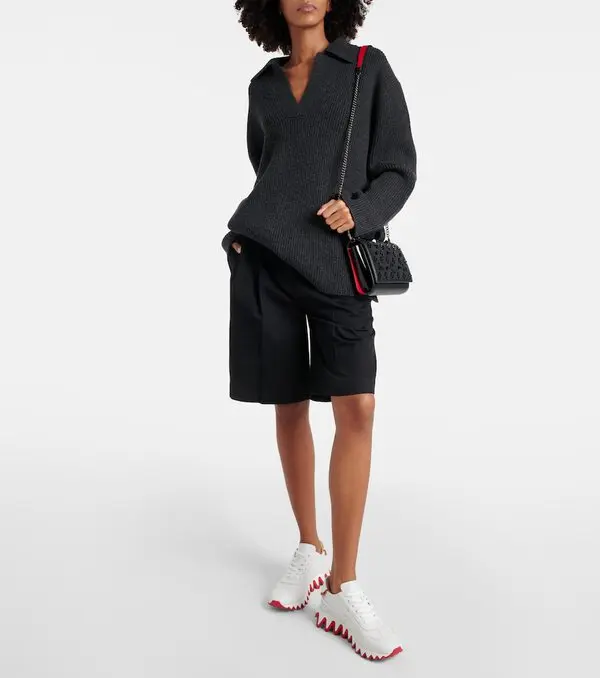 CHRISTIAN LOUBOUTIN Loubishark Leather Sneakers - White