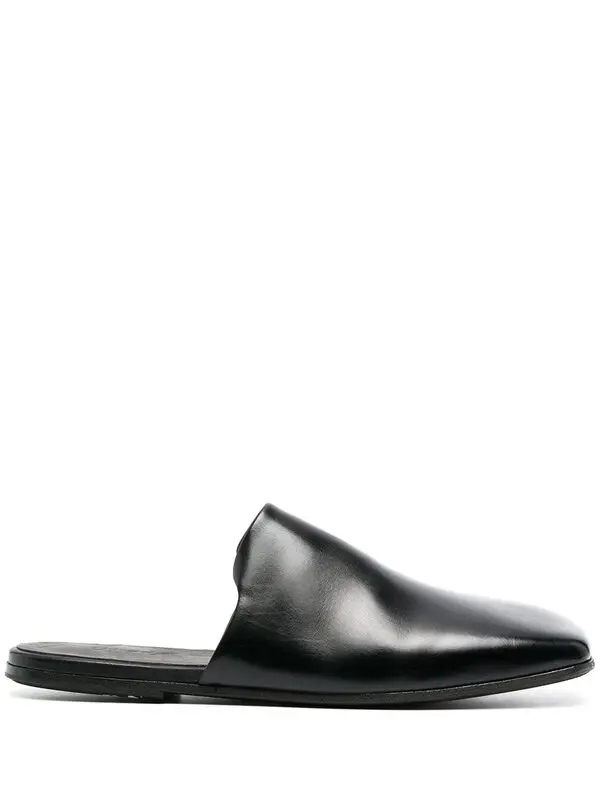 Marsèll Squared-toe Flat Leather Mules