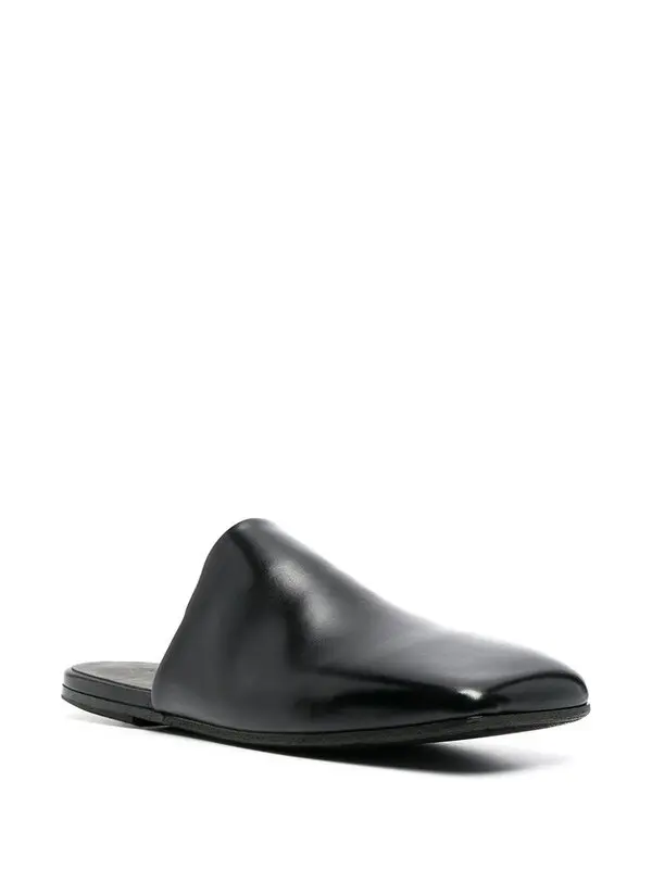 Marsèll Squared-toe Flat Leather Mules