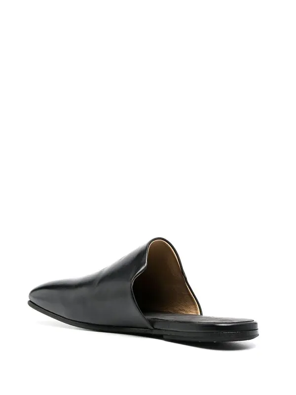 Marsèll Squared-toe Flat Leather Mules
