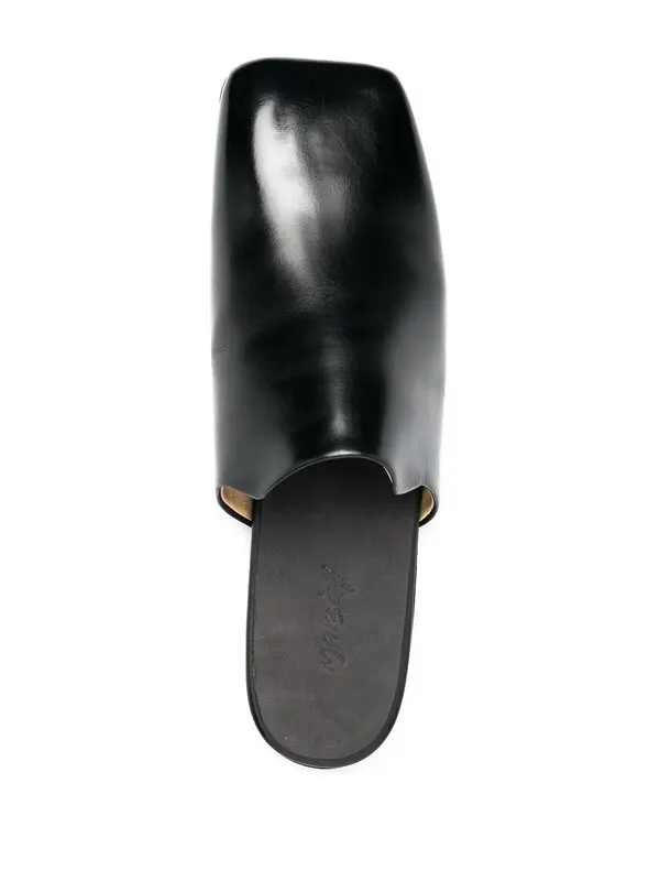 Marsèll Squared-toe Flat Leather Mules