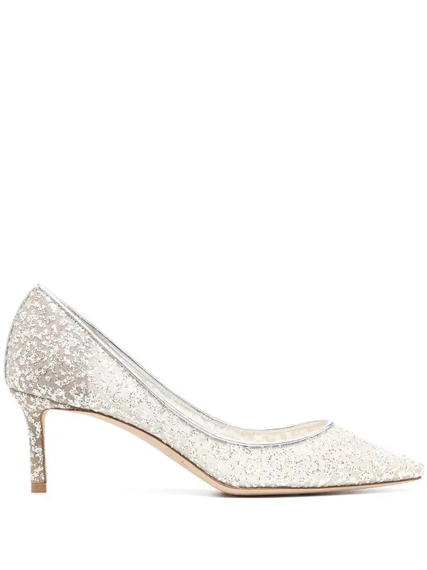 JIMMY CHOO Romy 60mm Glitter-embellished Pumps