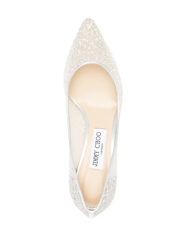 JIMMY CHOO Romy 60mm Glitter-embellished Pumps