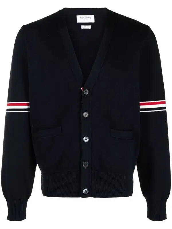Thom Browne Tricolour 4-bar Cardigan - Blue