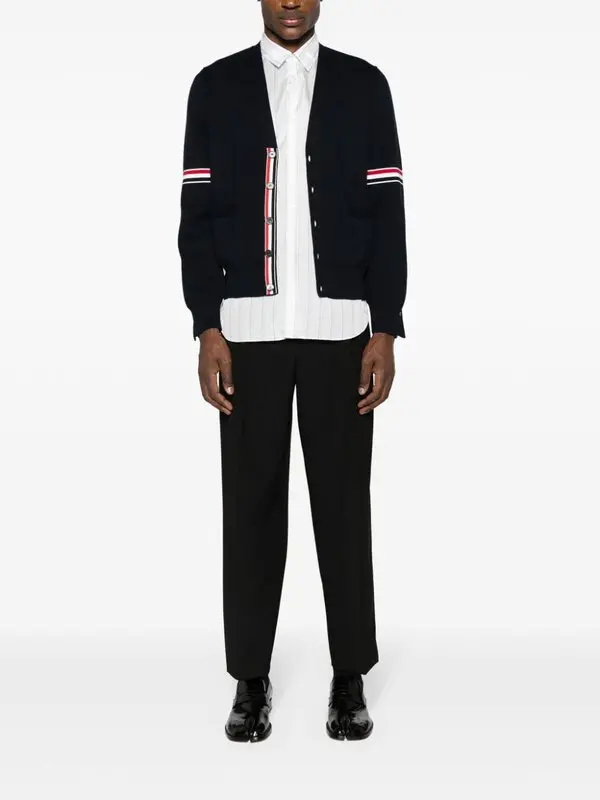 Thom Browne Tricolour 4-bar Cardigan - Blue