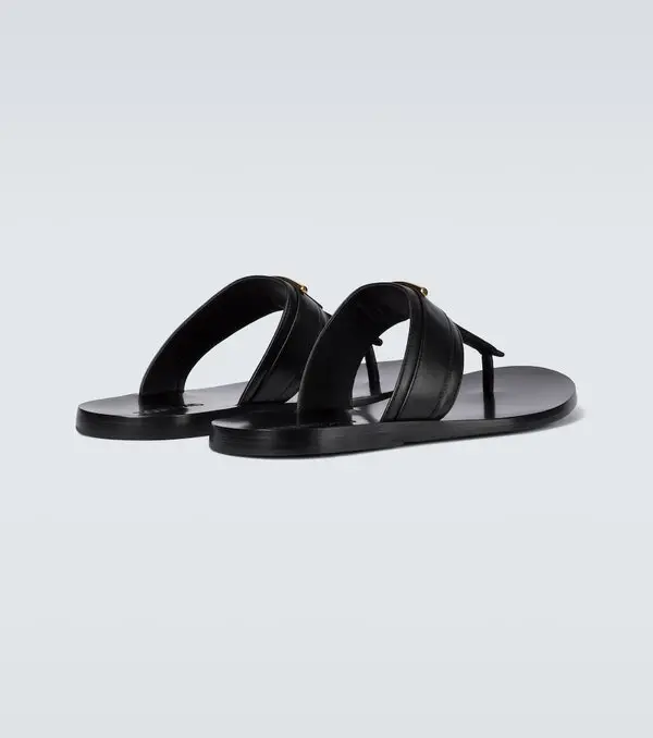 TOM FORD Leather Thong Sandals - Black