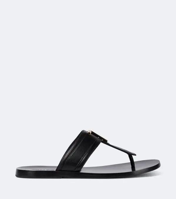 TOM FORD Leather Thong Sandals - Black