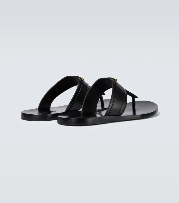 TOM FORD Leather Thong Sandals - Black