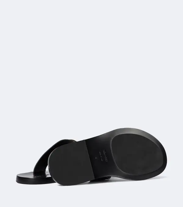 TOM FORD Leather Thong Sandals - Black