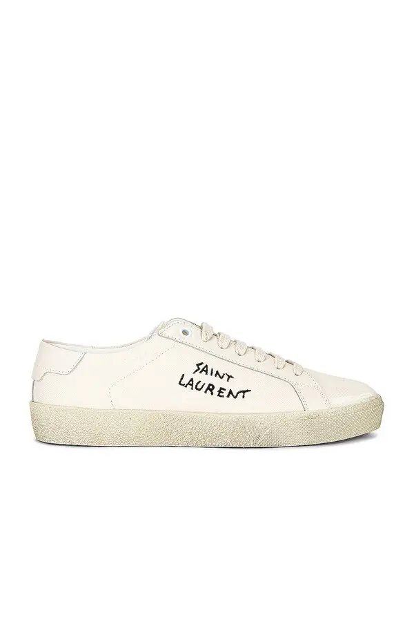 Saint Laurent Embroidered Sneakers - Panna