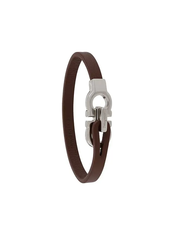 FERRAGAMO Gancini Slim Bracelet - Brown