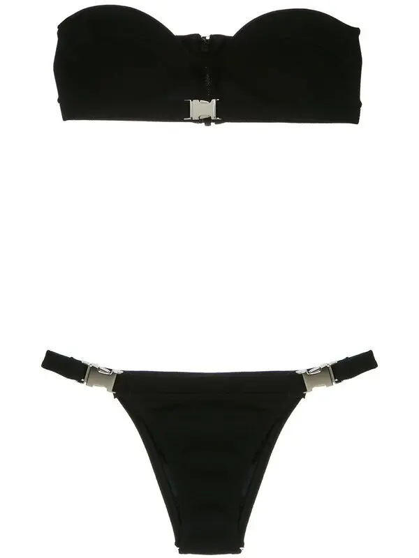 AMIR SLAMA Buckles Bikini Set - Black