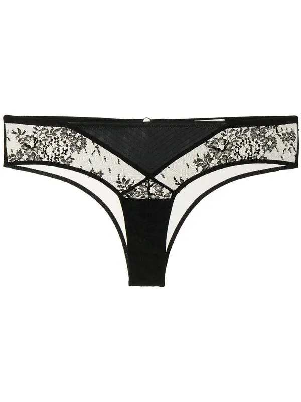 Fleur Du Mal Embroidered Vegan-leather Hipster Briefs - Black
