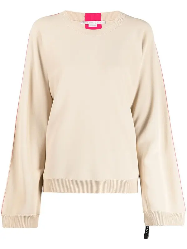 Stella McCartney Single-stripe Rib-trim Jumper - Neutrals