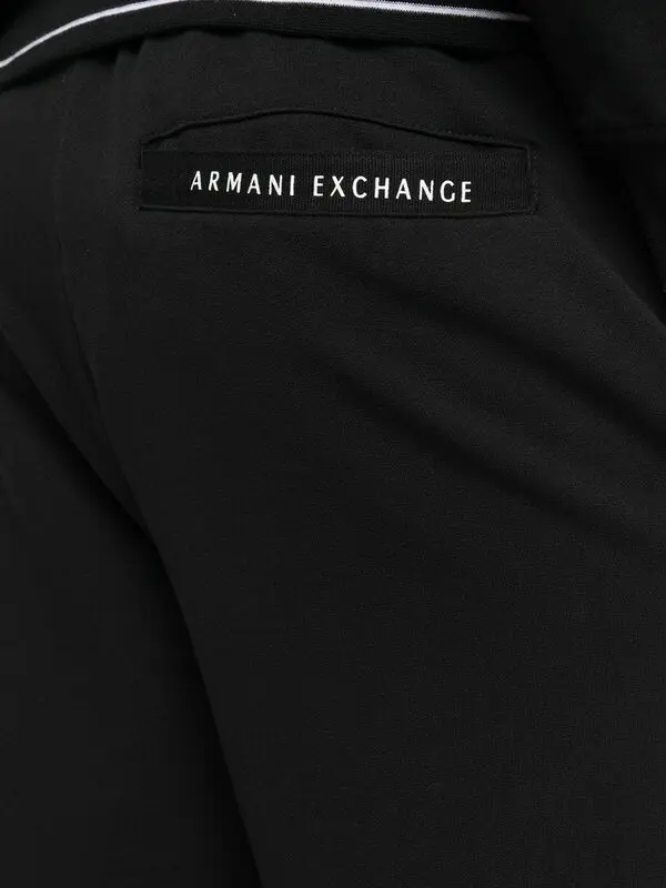 Armani Exchange Ribbed-edge Track Trousers - Black