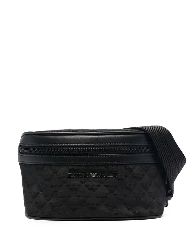 Emporio Armani Monogram Belt Bag - Black