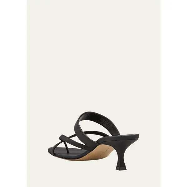 Manolo Blahnik Susa Leather Sandals - Black