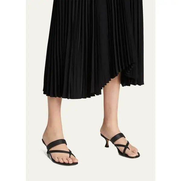 Manolo Blahnik Susa Leather Sandals - Black