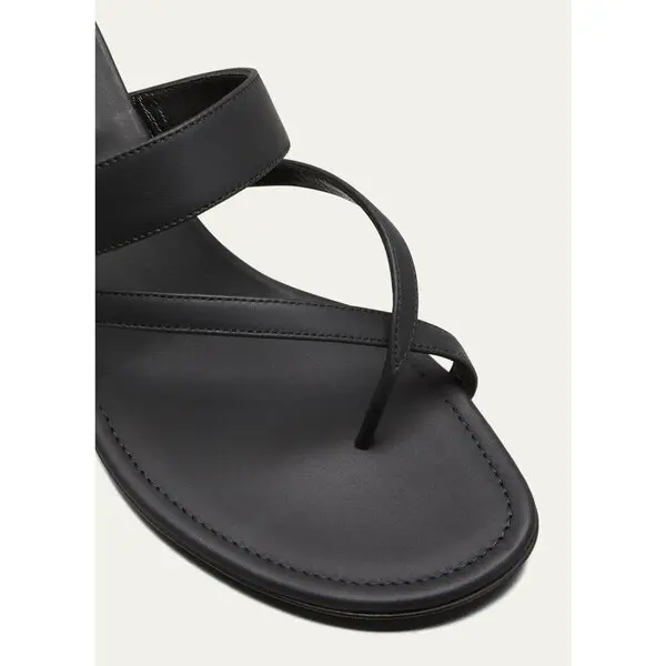 Manolo Blahnik Susa Leather Sandals - Black
