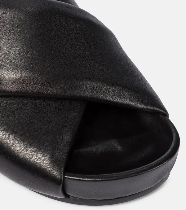 JIL SANDER Quilted Leather Sandals - Black