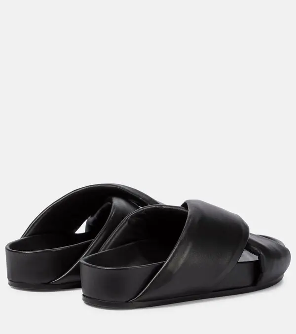 JIL SANDER Quilted Leather Sandals - Black