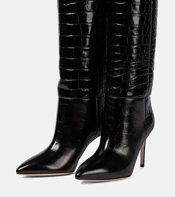 Paris Texas Croc-effect Leather Knee-high Boots