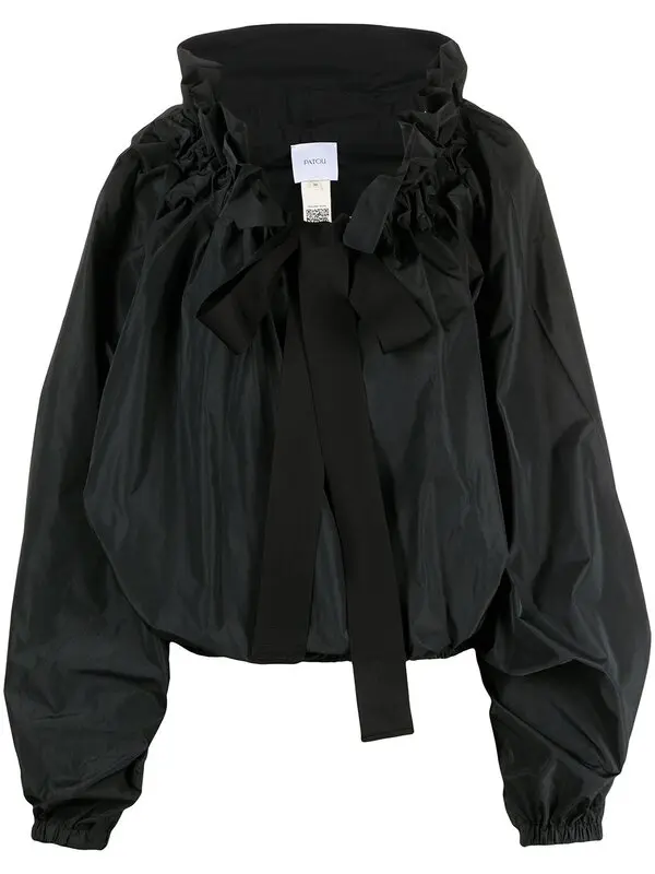 PATOU Grosgrain Puff-sleeve Blouse - Black