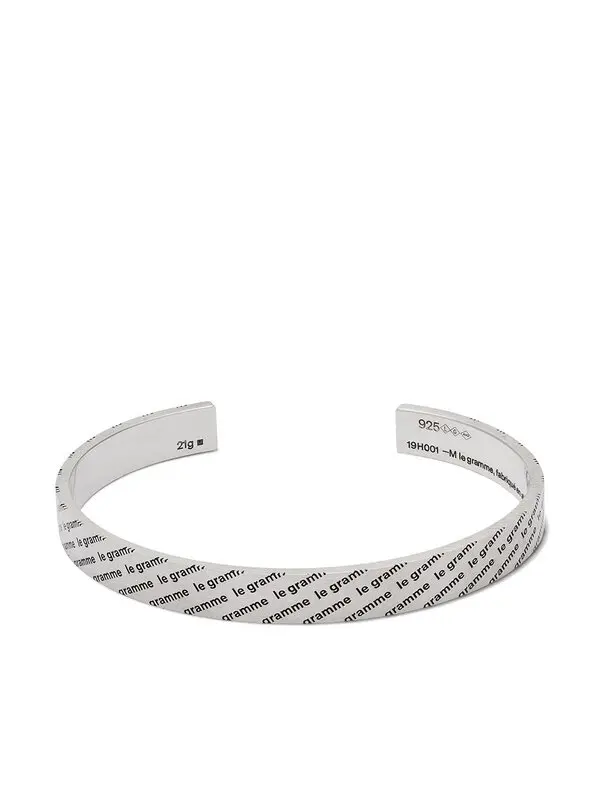 Le Gramme 21g Brushed Logo Bracelet - Silver