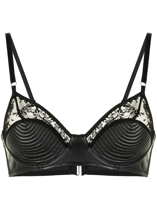 Fleur Du Mal Bebe Vegan-leather Bra - Black