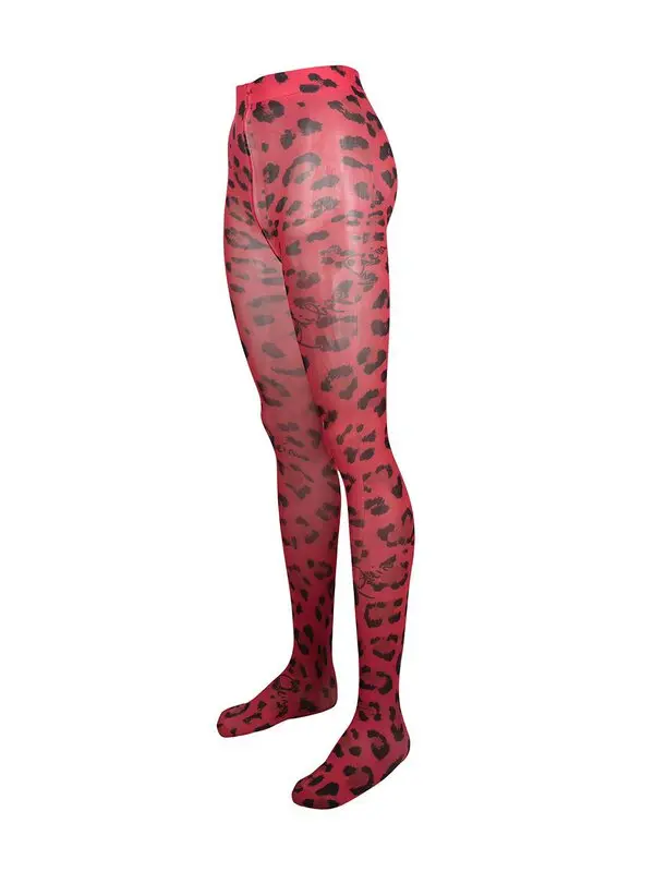 Philipp Plein Leopard Print Tights - Red