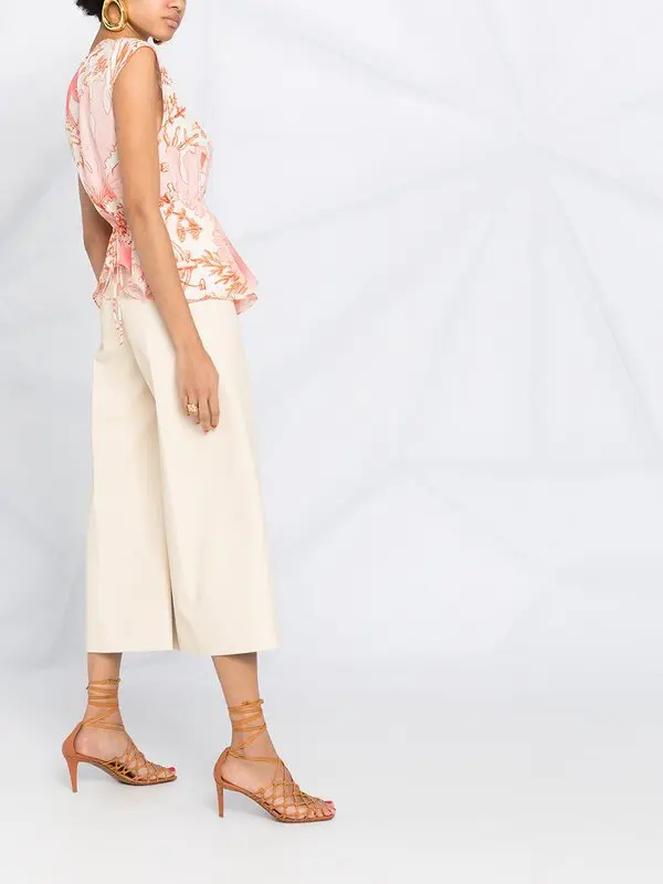 Stella McCartney Coral-print Peplum Blouse