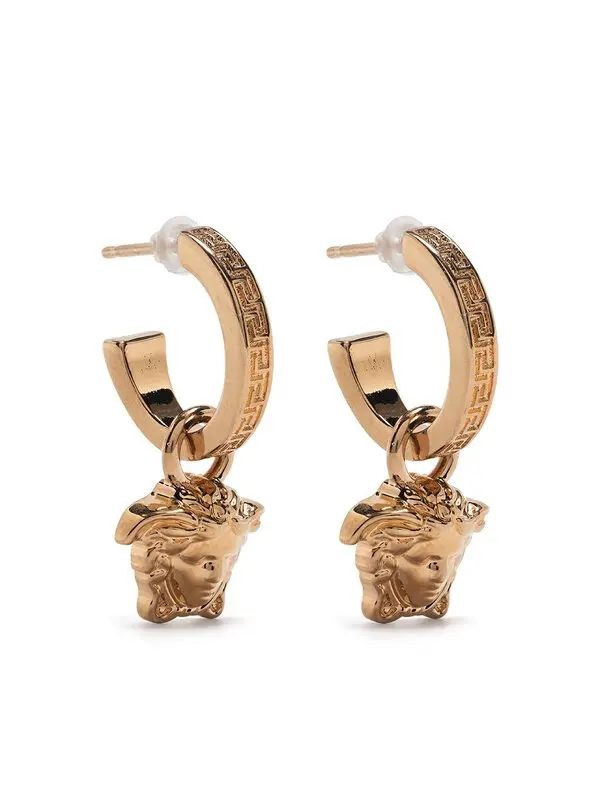 Versace La Medusa Greca Drop Earrings - Gold