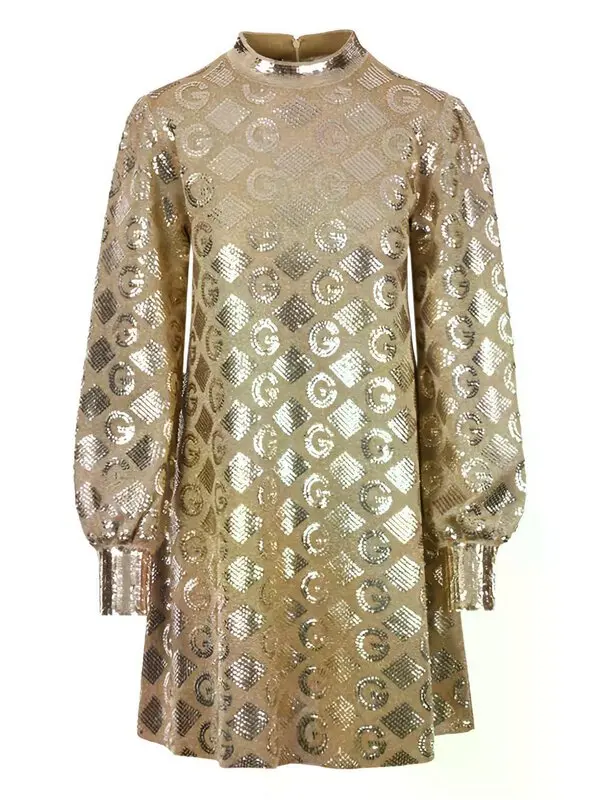 Gucci Lam G Rhombi Jacquard Dress In Gold - 10% Off | Editorialist