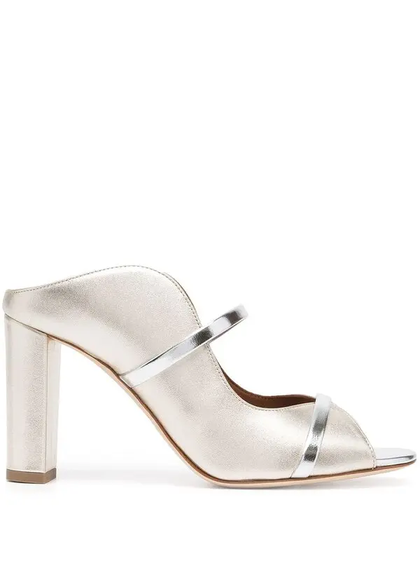 MALONE SOULIERS Peep-toe Slip-on Sandals - Silver