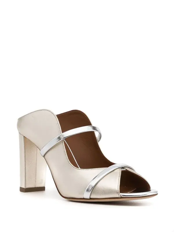 MALONE SOULIERS Peep-toe Slip-on Sandals - Silver