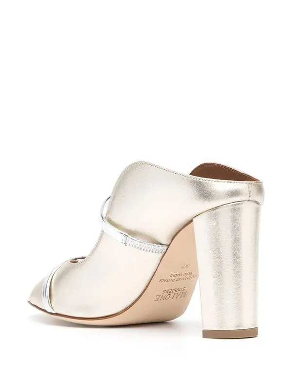MALONE SOULIERS Peep-toe Slip-on Sandals - Silver