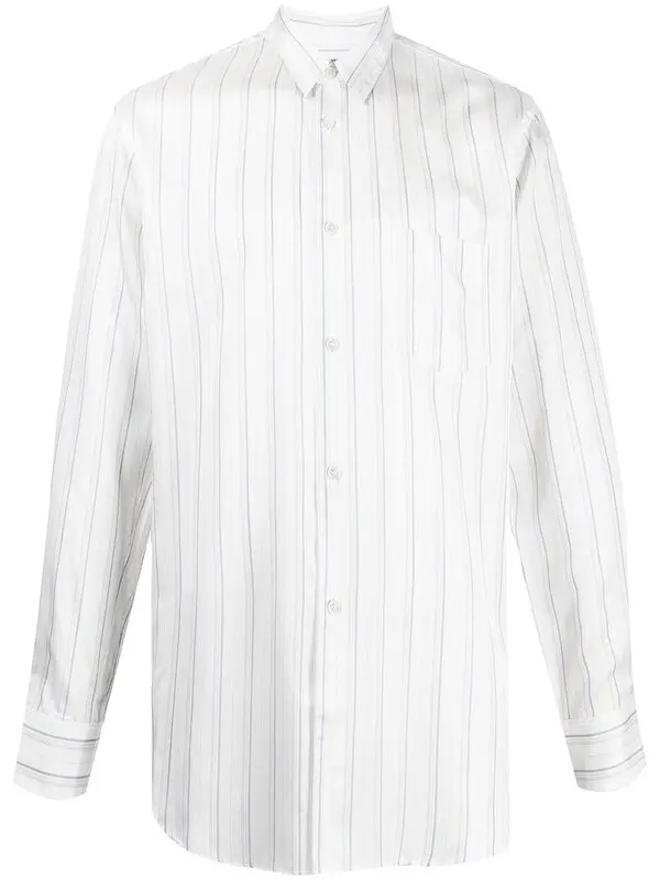 Comme Des Garçons Striped Long-sleeve Shirt - White