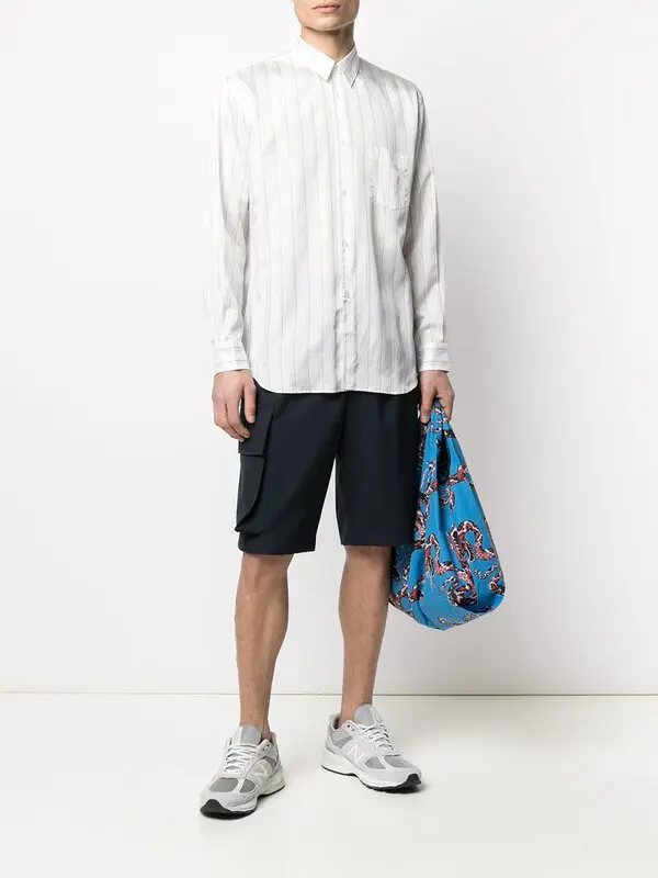 Comme Des Garçons Striped Long-sleeve Shirt - White